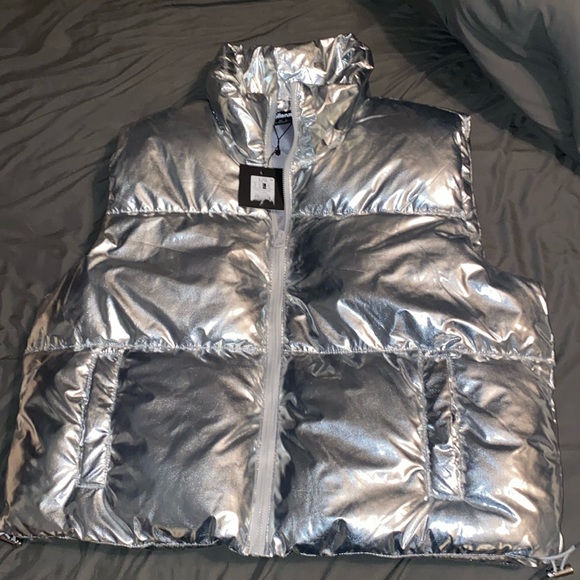 Charlotte Russe | Jackets & Coats | New Silver Puffer Vest Metallic ...